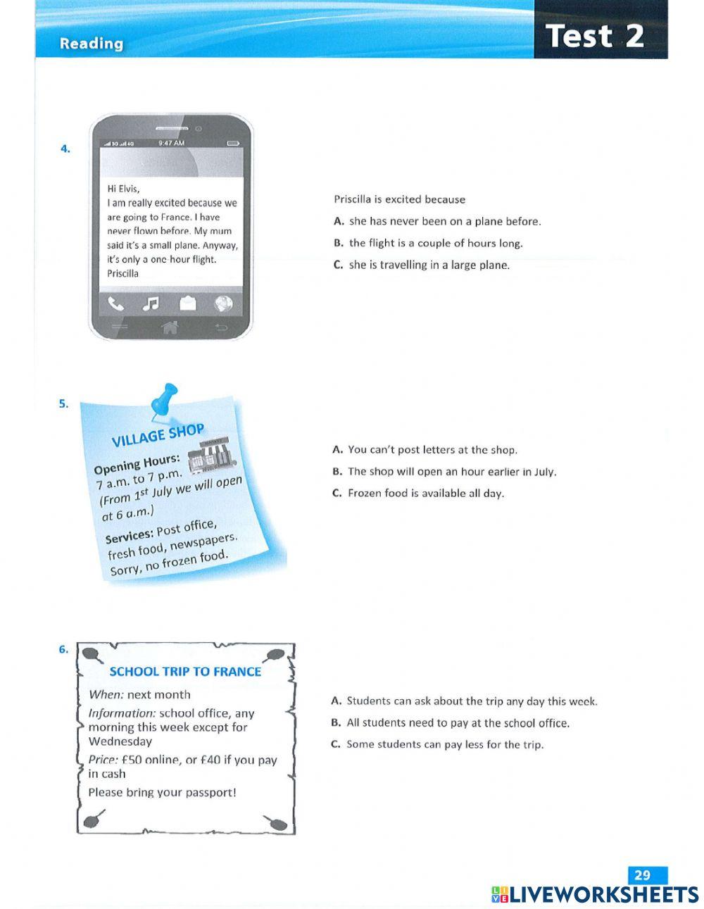 Ket test online activity | Live Worksheets