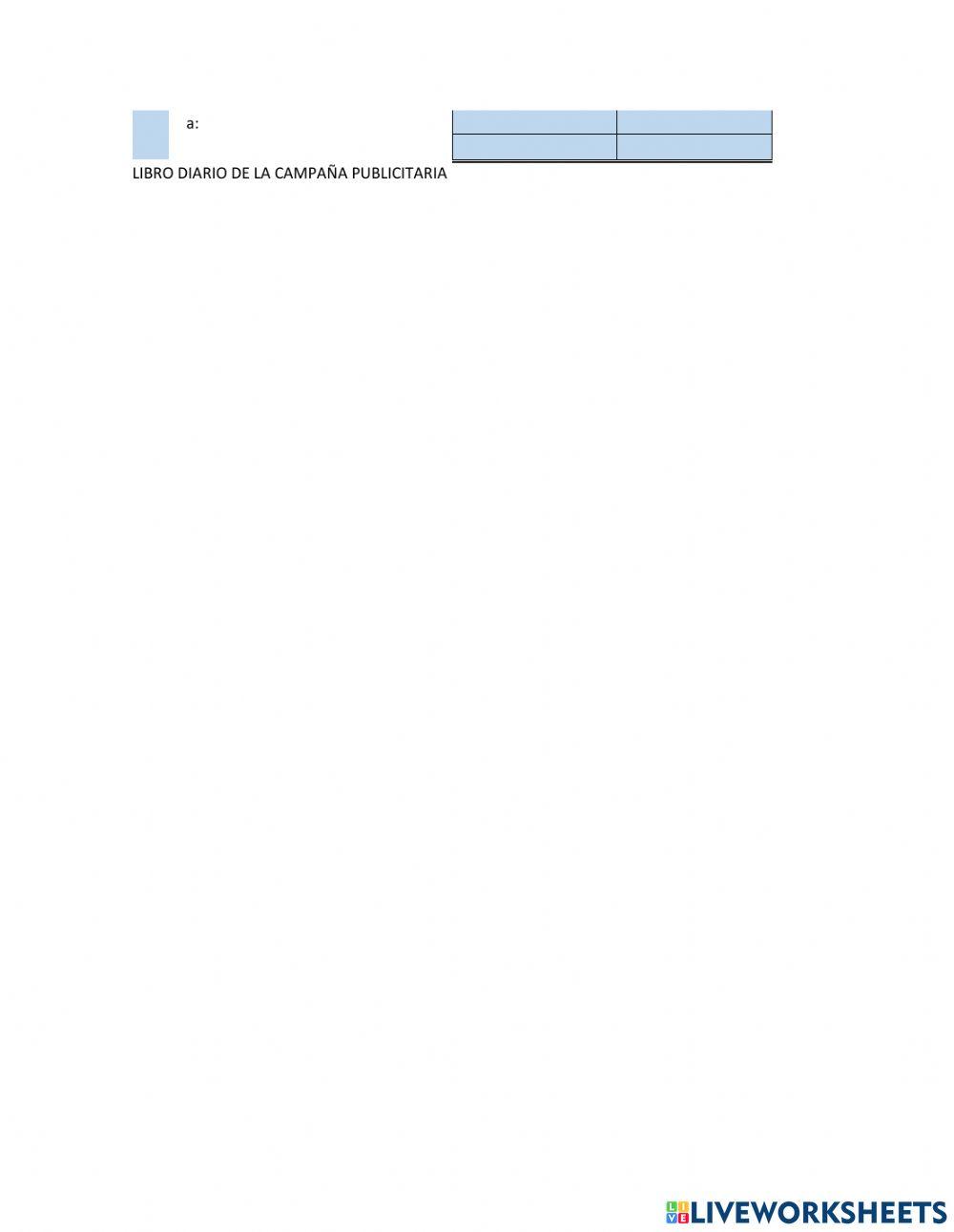 DIARIO DE LA CAMPAÑA PUBLICITARIA online exercise for | Live Worksheets