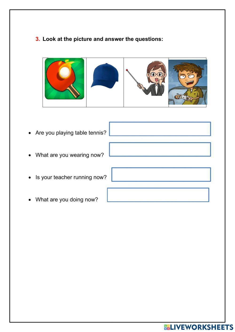 Present continuous and personality words worksheet | Live Worksheets
