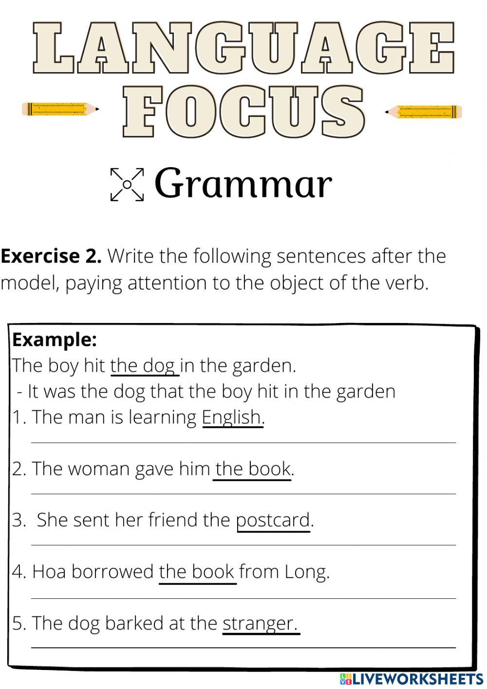 Unit 13 - Language Focus interactive worksheet | Live Worksheets
