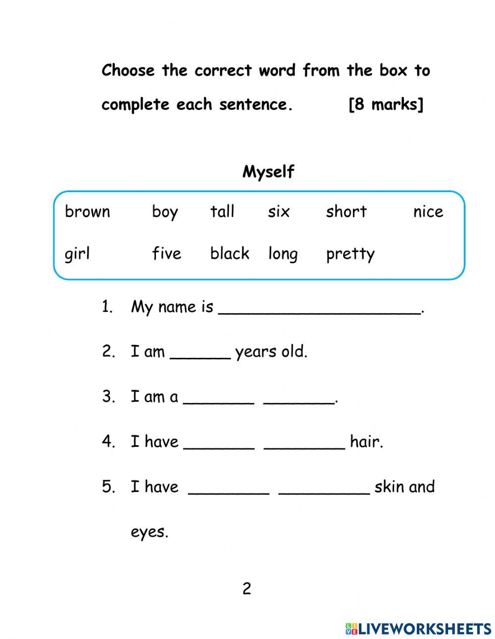 Composition Examination Term 1 2021 online exercise for | Live Worksheets