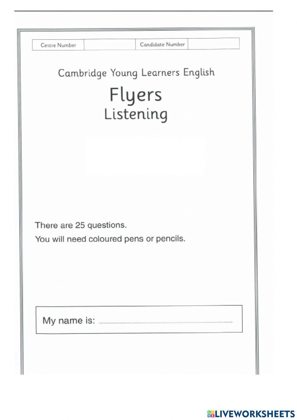 FLYERS LISTENING 3947158 | Ngocanh24 | Live Worksheets