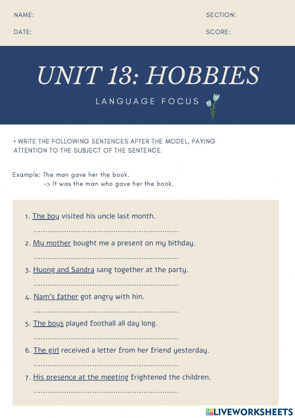 Grade 11 - Unit 13 - Language Focus worksheet | Live Worksheets