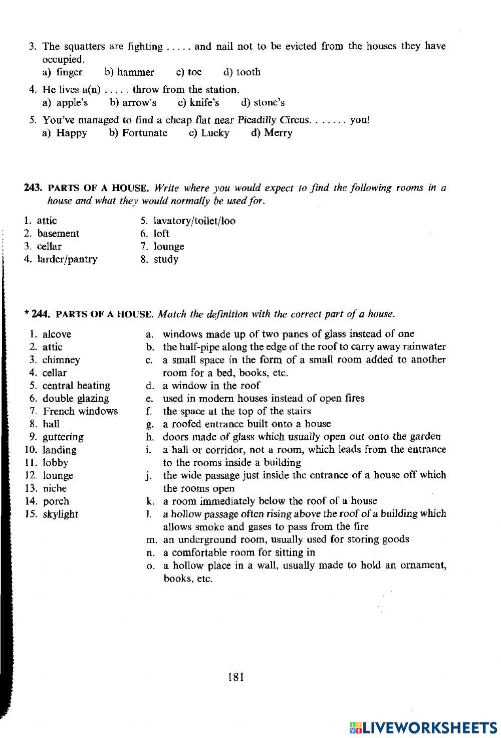 Housing 10 worksheet | Live Worksheets