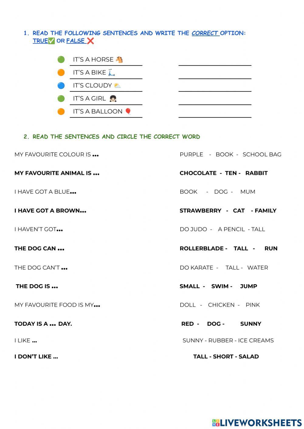 General knowledge activity for 2nd | Live Worksheets