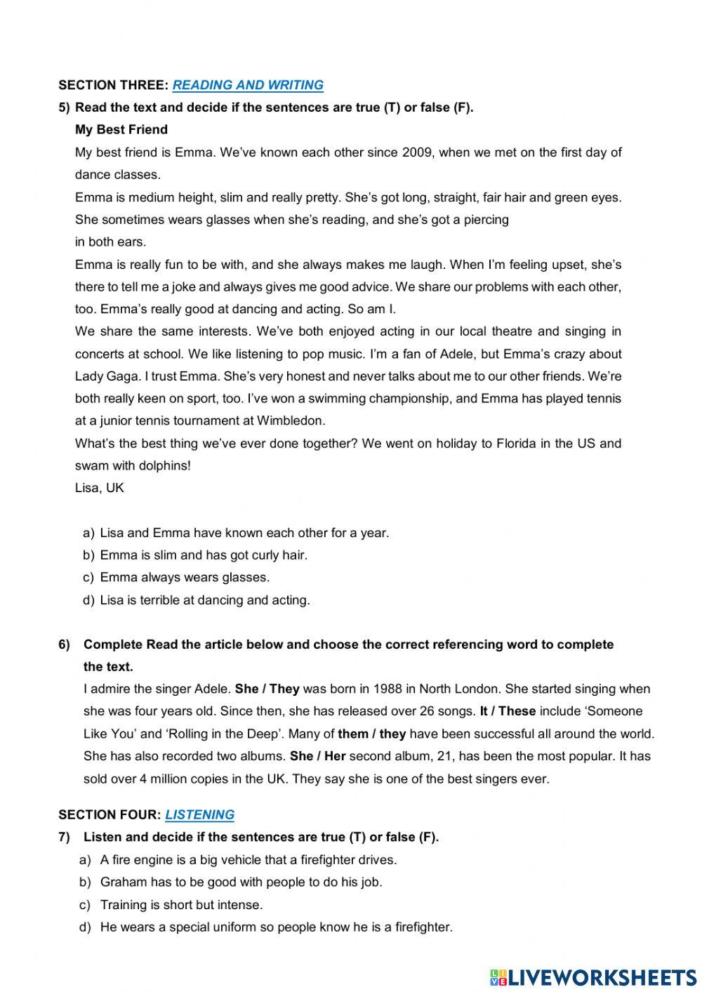 2021-2022 9th lvl 2 2-1 (1) online exercise for | Live Worksheets