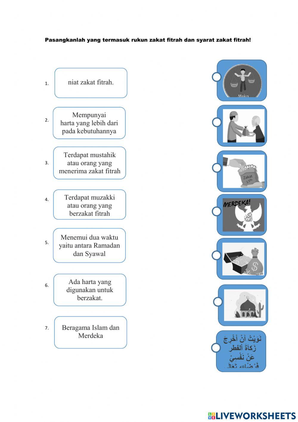 Latihan Fikih Zakat worksheet | Live Worksheets