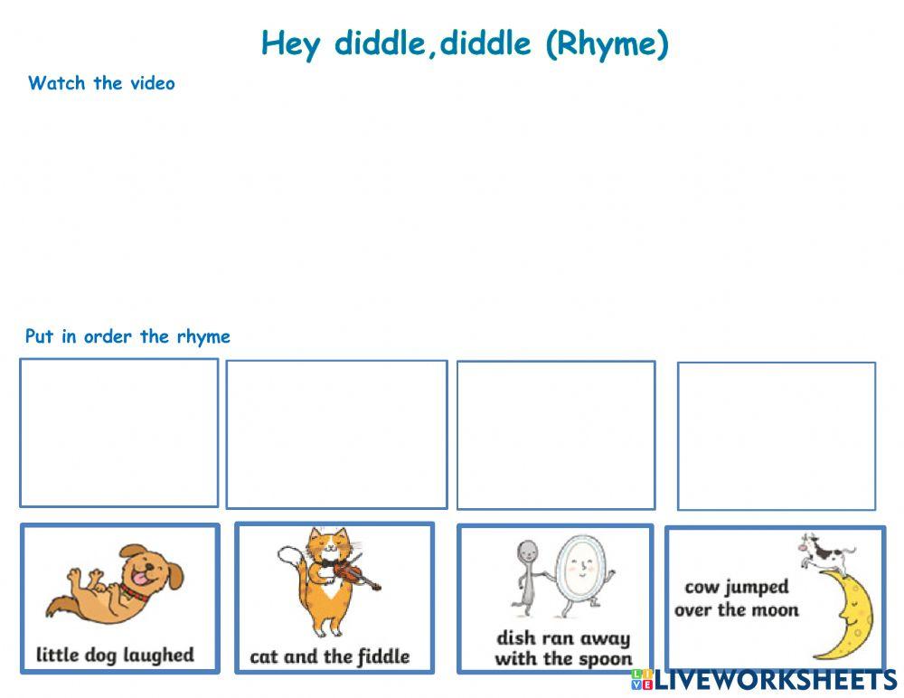 Hey, diddle,diddle worksheet | Live Worksheets