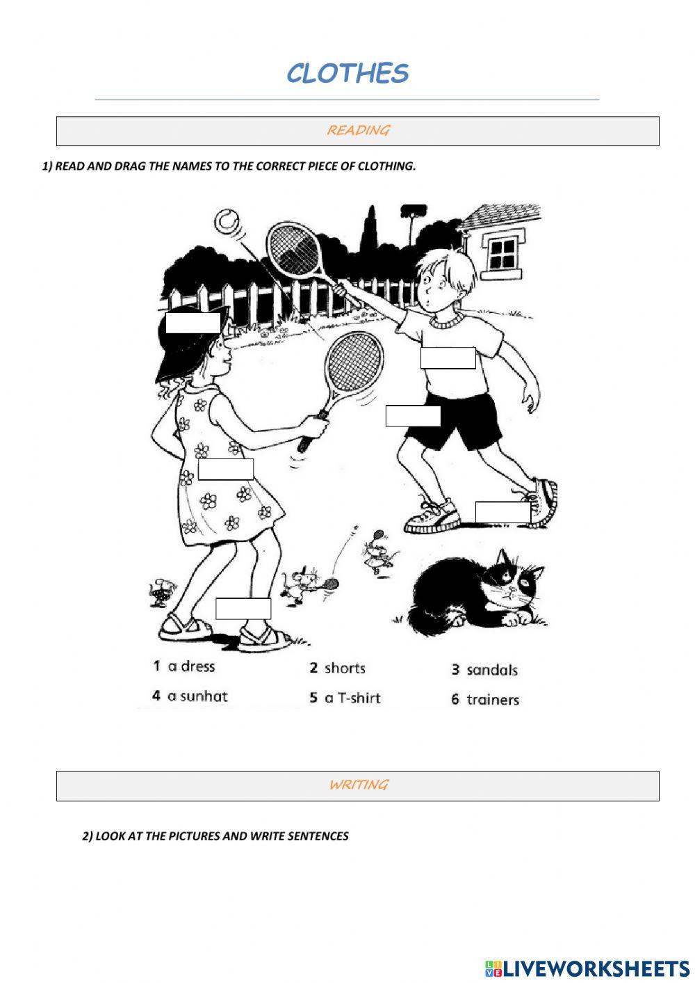 Clothes online exercise for ELEMENTARY | Live Worksheets