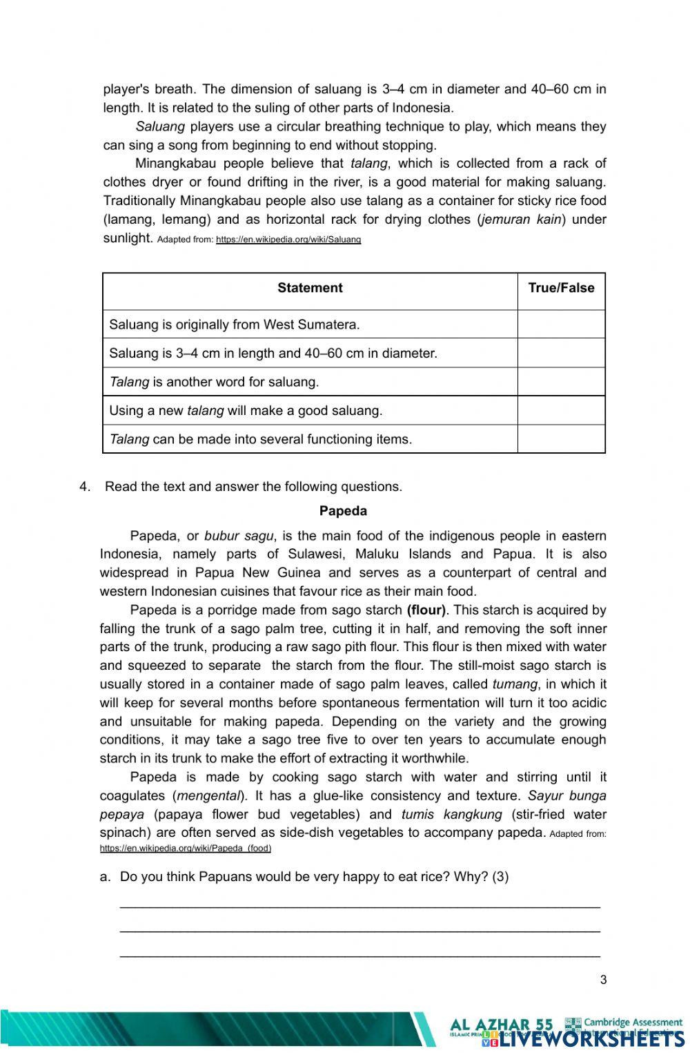 GRADE 4 THEME 1 MID YEAR EXAM 2021-2022 online exercise for | Live ...