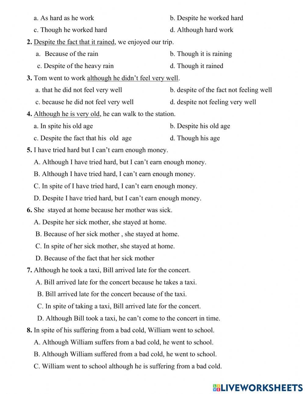 English 10 activity for 10 | Live Worksheets