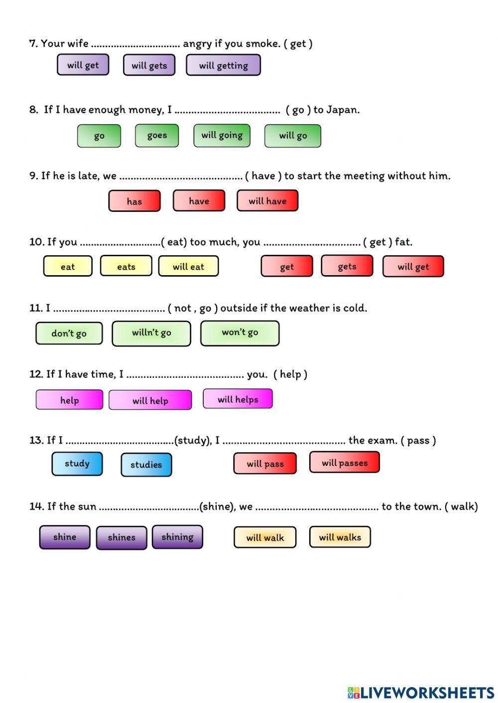 if clause 4227421 | tuangie_07 | Live Worksheets