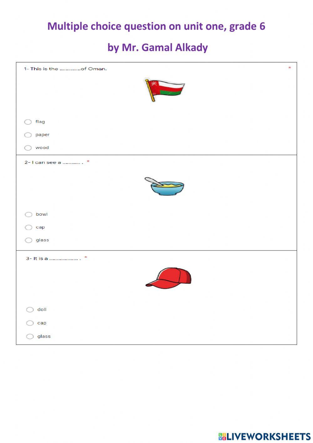 Test on unit 2 grade 6 worksheet | Live Worksheets