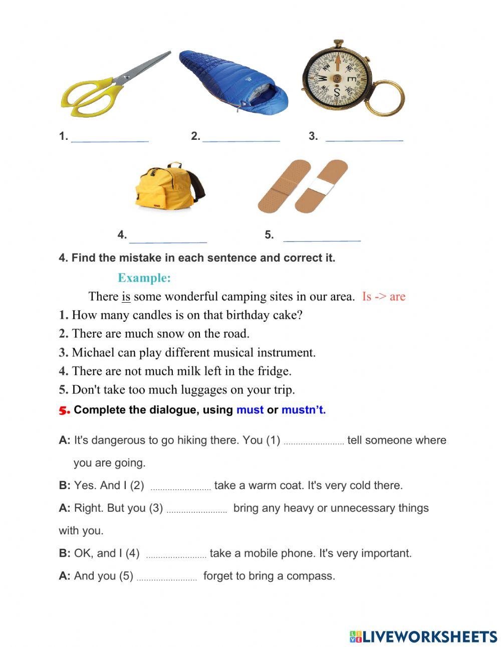 English 6 - unit 5 - looking back worksheet | Live Worksheets
