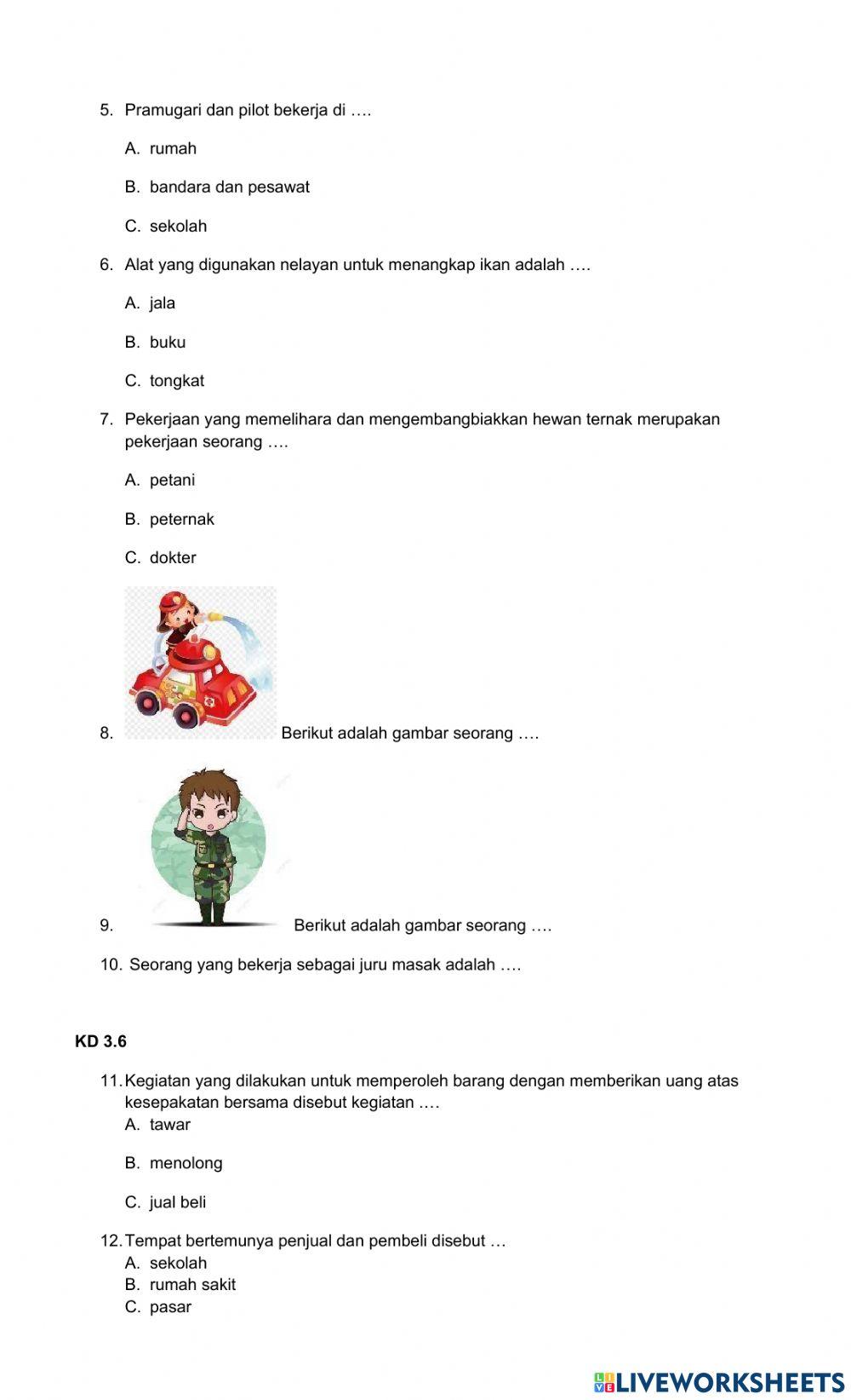 Latihan PAT IPS interactive worksheet | Live Worksheets