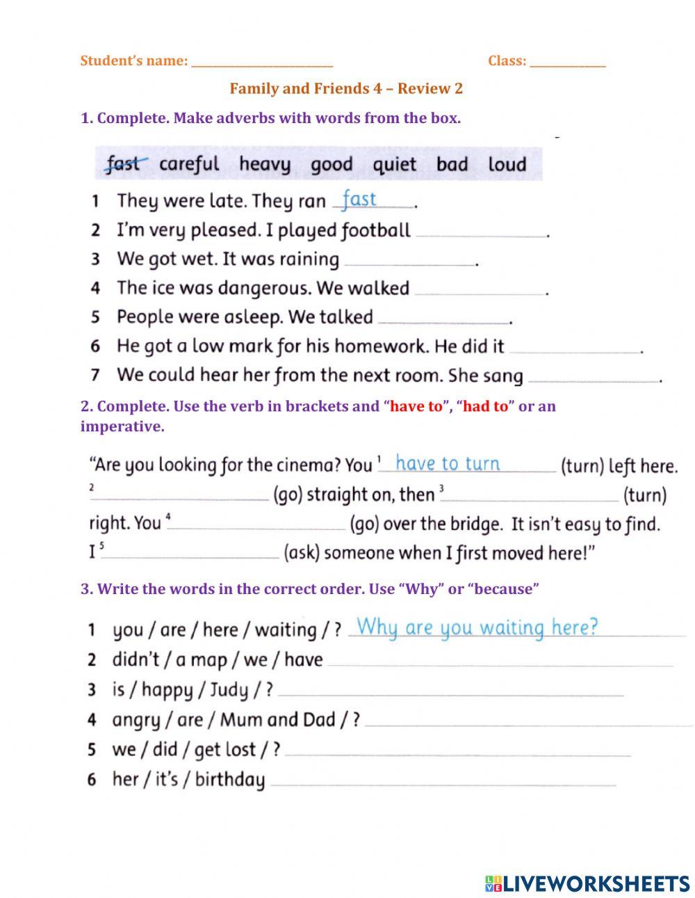 FF4 Grammar Rev… | Free Interactive Worksheets | 1689187