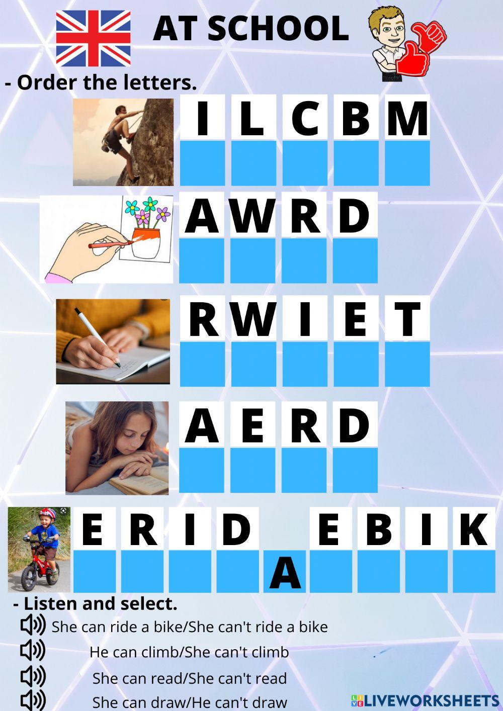 English at home worksheet | Live Worksheets