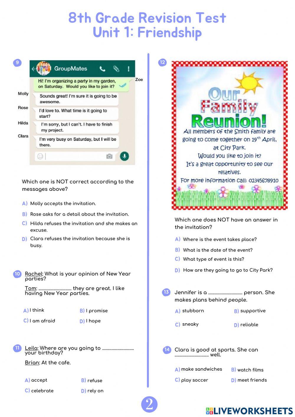 1689838 | Friendship | nihalers | LiveWorksheets