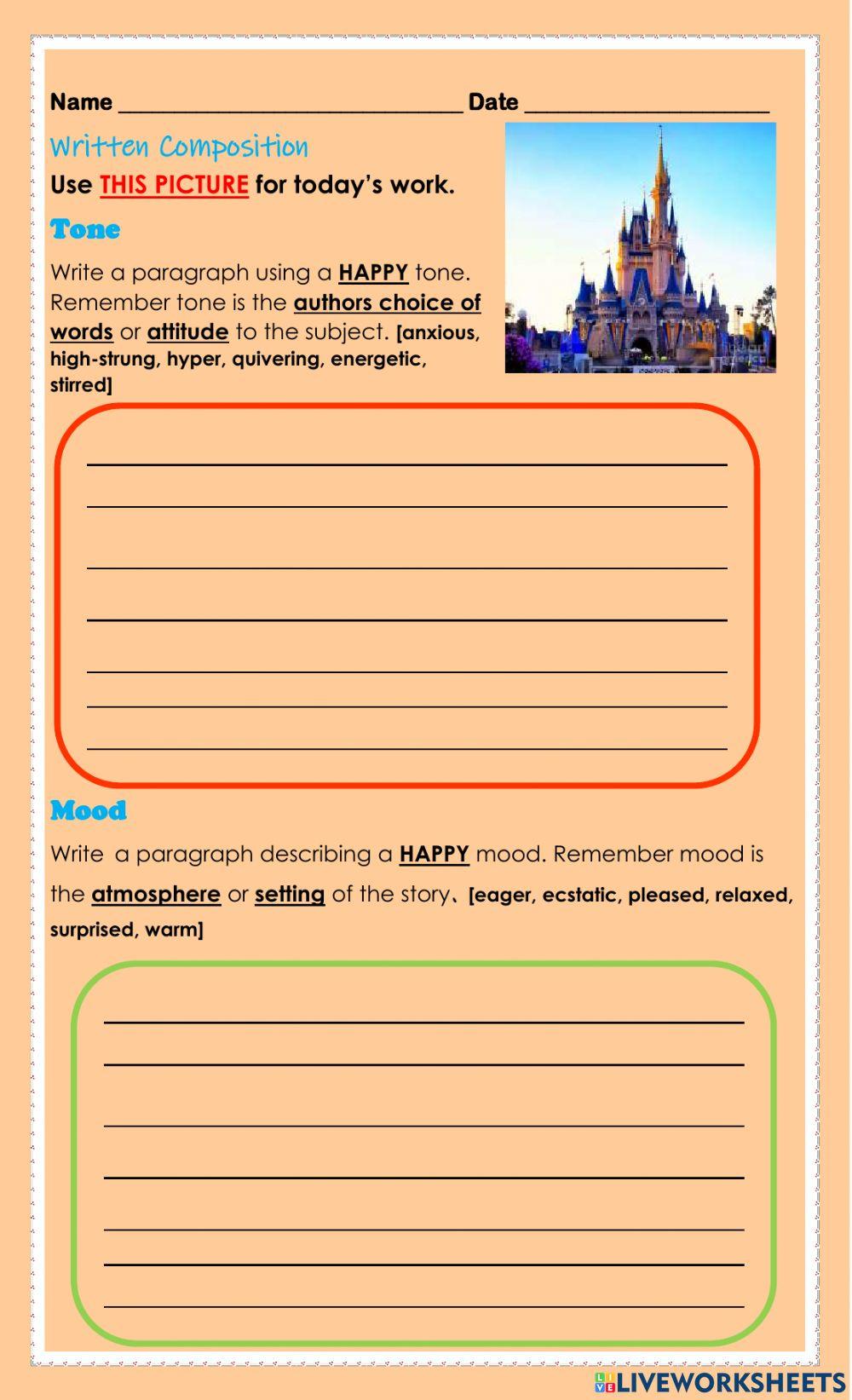 Mood and Tone Paragraphs 5252725 | Renee Uklyn LaCroix Mood and Tone Paragraphs 5252725 | Renee Uklyn LaCroix
