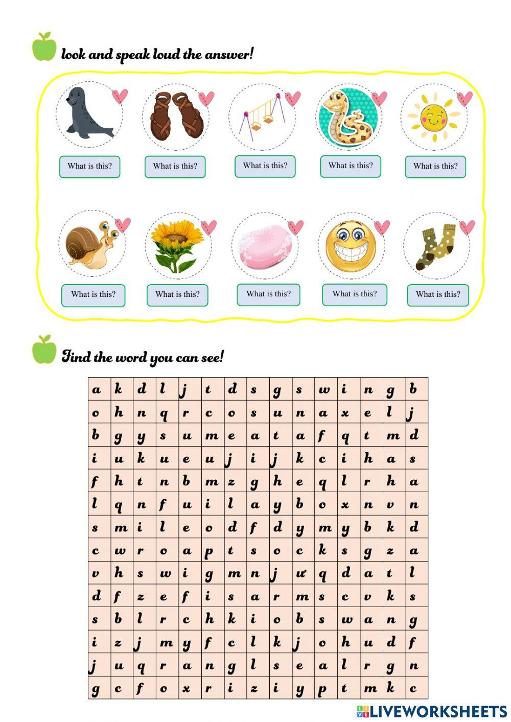 Letter S online pdf activity for 3 | Live Worksheets