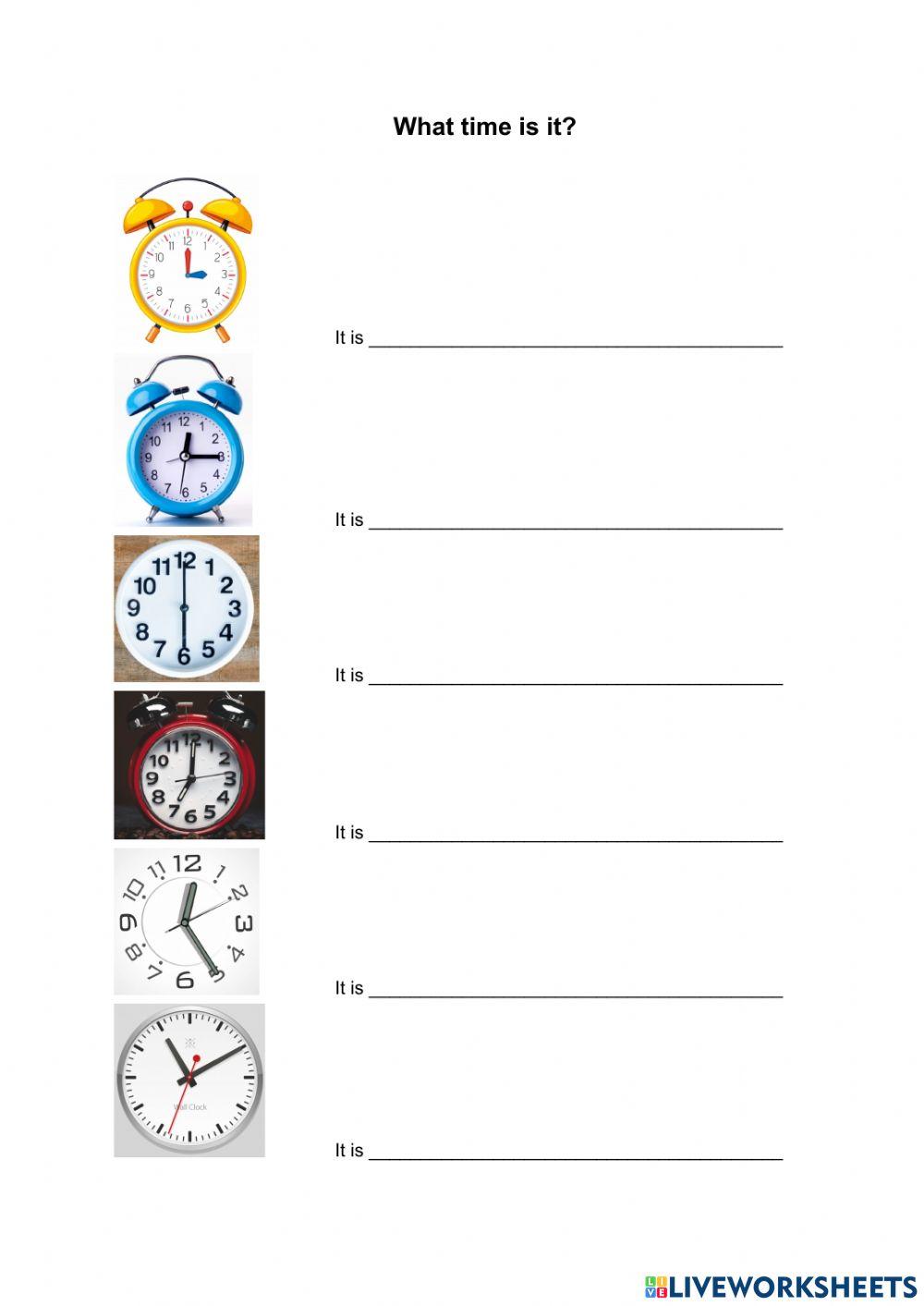 What time is it? online exercise for 5 | Live Worksheets