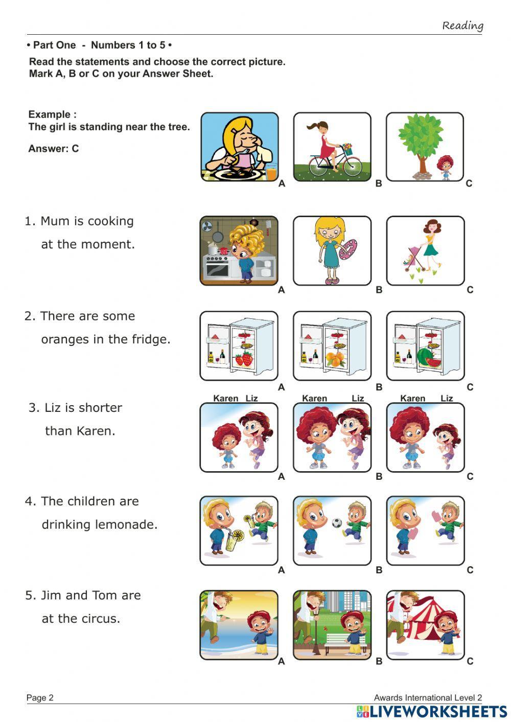 Awards Level 2 Test 1 worksheet | Live Worksheets