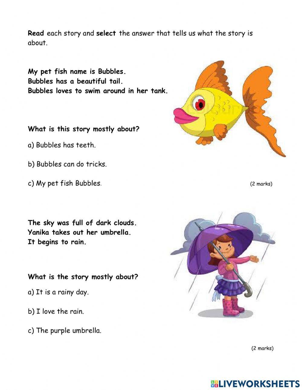 Term 1 Comprehension Test 2021 online exercise for | Live Worksheets