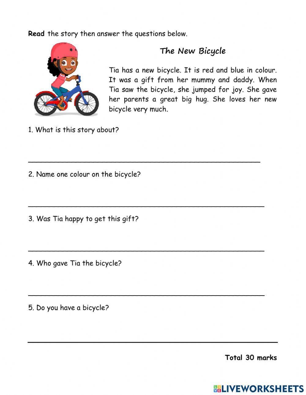 Term 1 Comprehension Test 2021 online exercise for | Live Worksheets