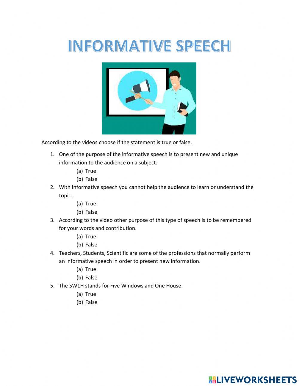 Informative Spe… | Free Interactive Worksheets | 1691242