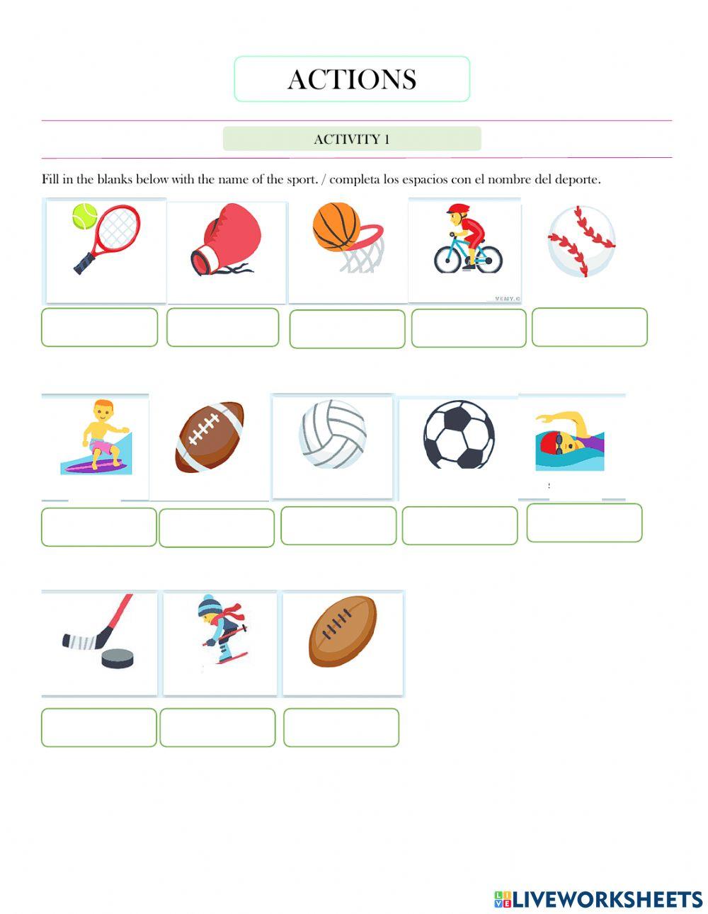 Sports online exercise for 2° | Live Worksheets