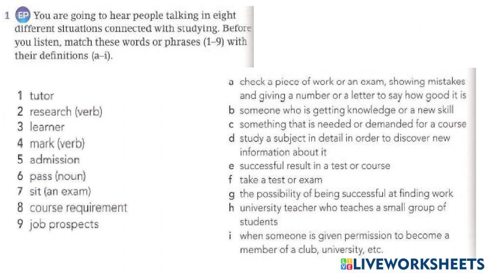 Fce 5 listening worksheet | Live Worksheets