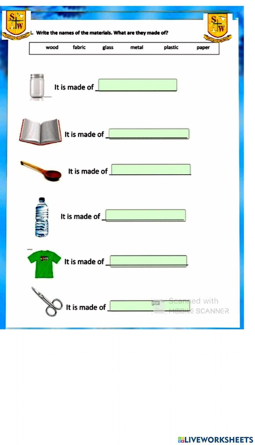 1691586 | Materials | nyincho | LiveWorksheets