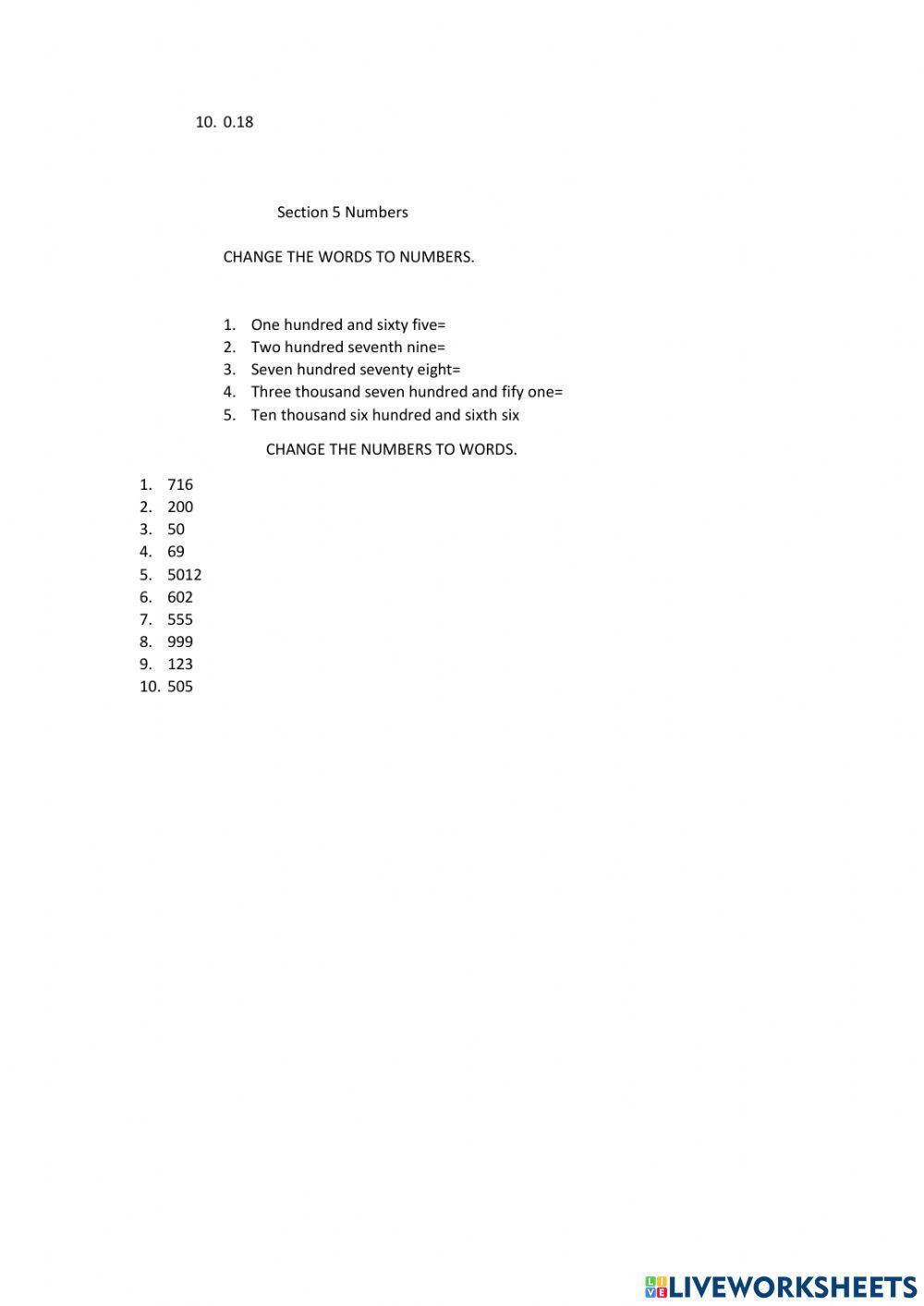 Mathematics Test | Talib Edwards | Live Worksheets