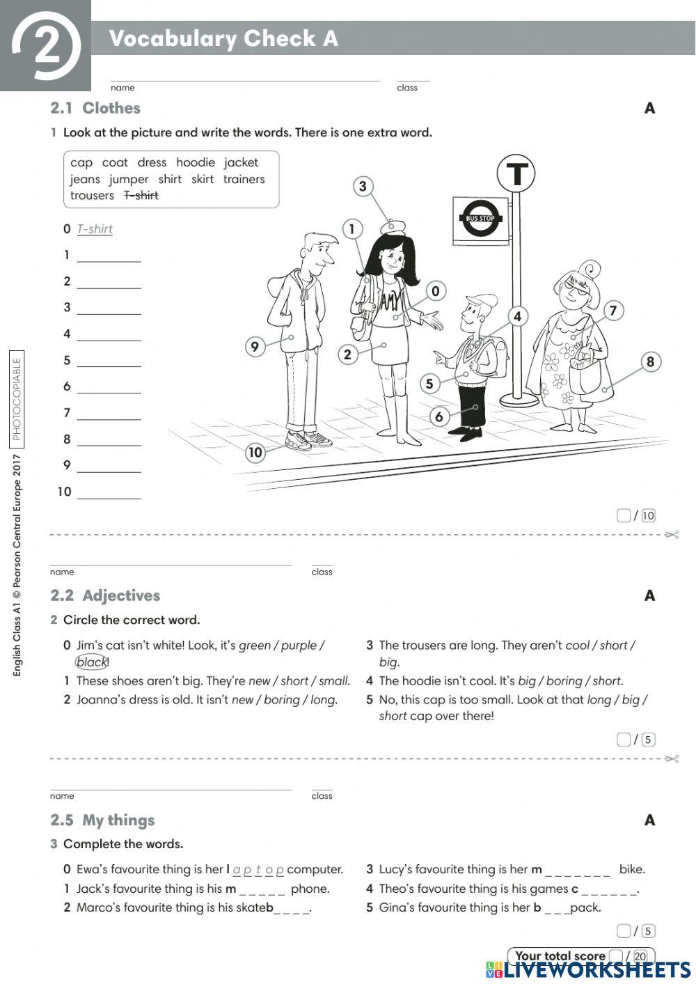 6788556 English Class A1 Unit 2 Vocabulary Kasias