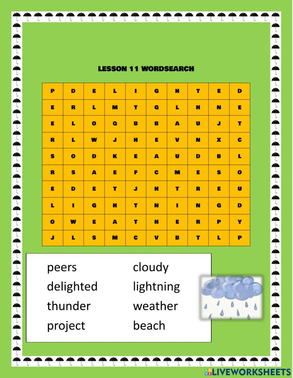 Lesson 11 Word Search online exercise for | Live Worksheets