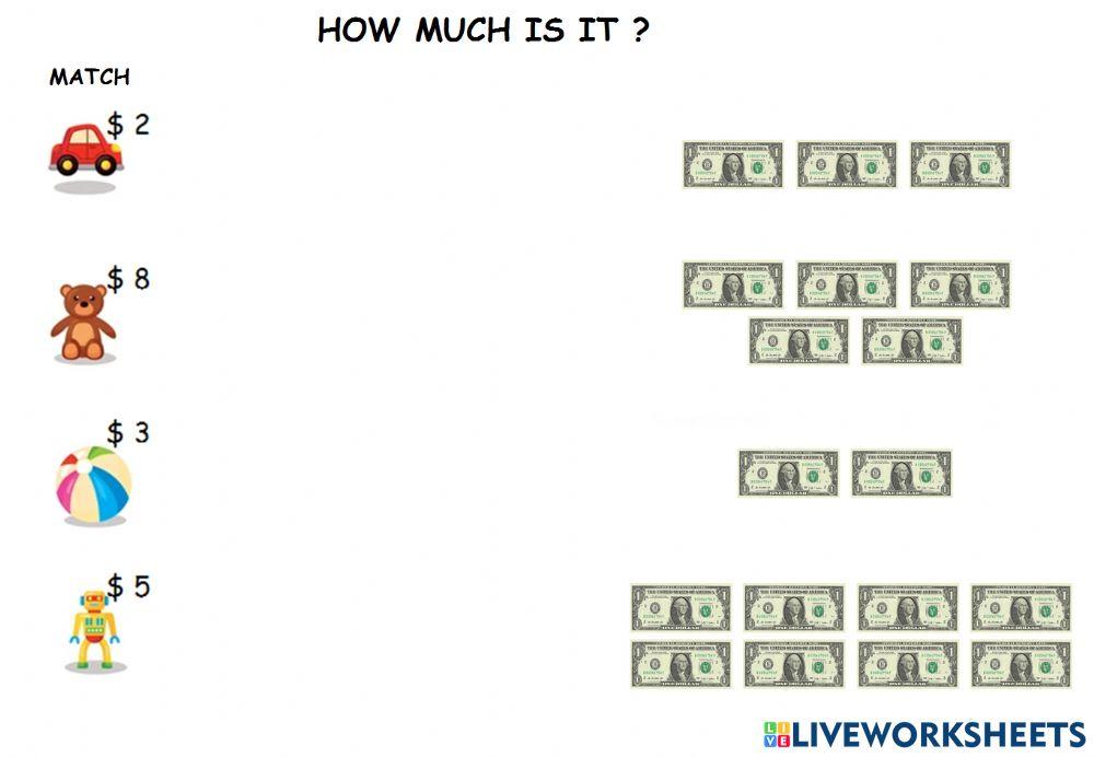 Money online exercise for FIRST | Live Worksheets