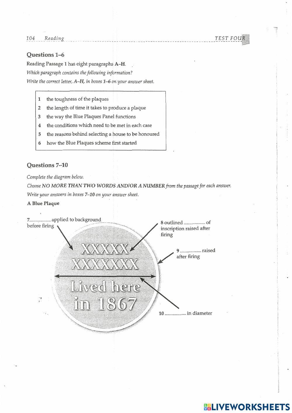 IELTS reading test (Section 1 and 2) 4314076