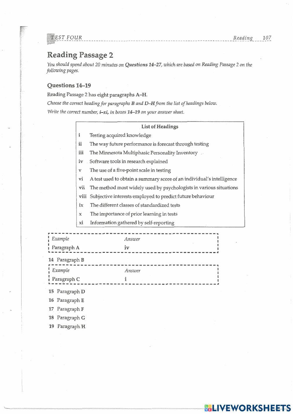 IELTS reading test (Section 1 and 2) 4314076