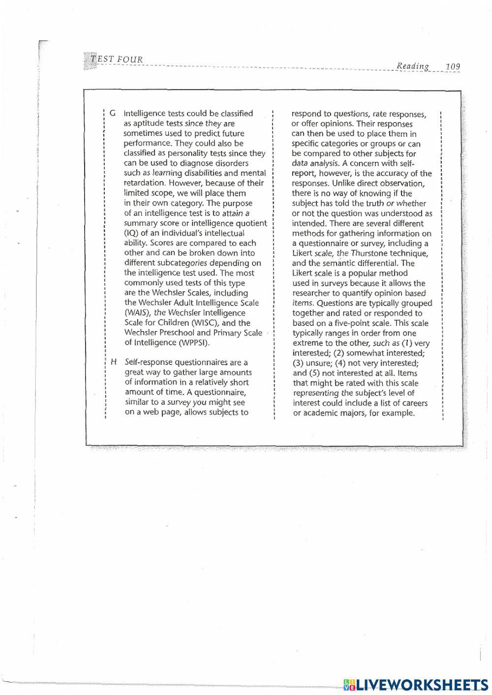 IELTS reading test (Section 1 and 2) 4314076