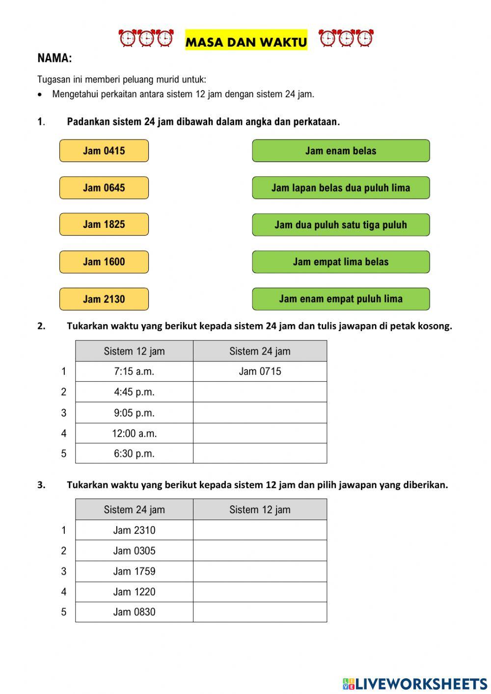 Sistem 12 jam dan 24 jam 2914 | AmirahBakri | Live