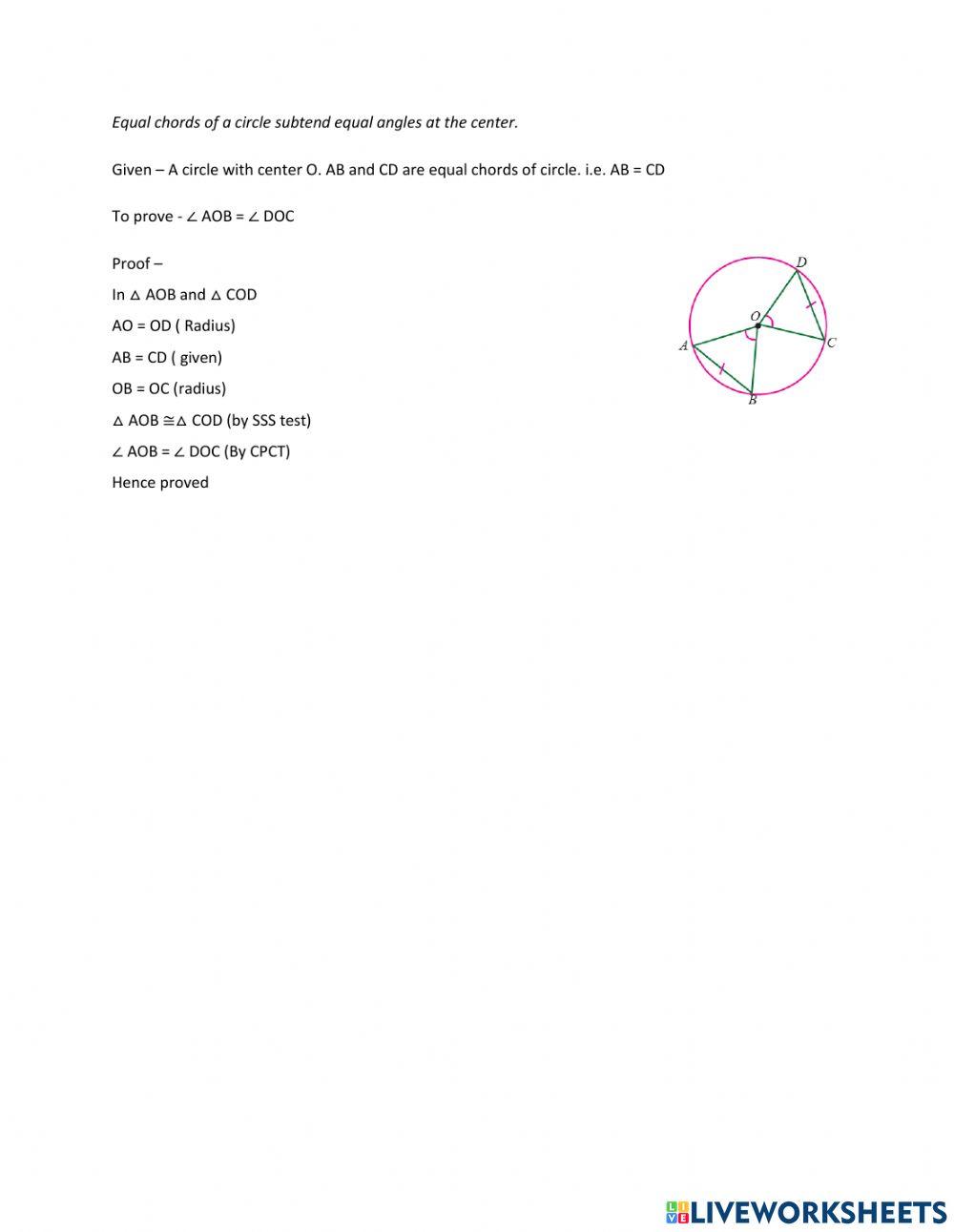 Pdf online exercise: Circle | Live Worksheets