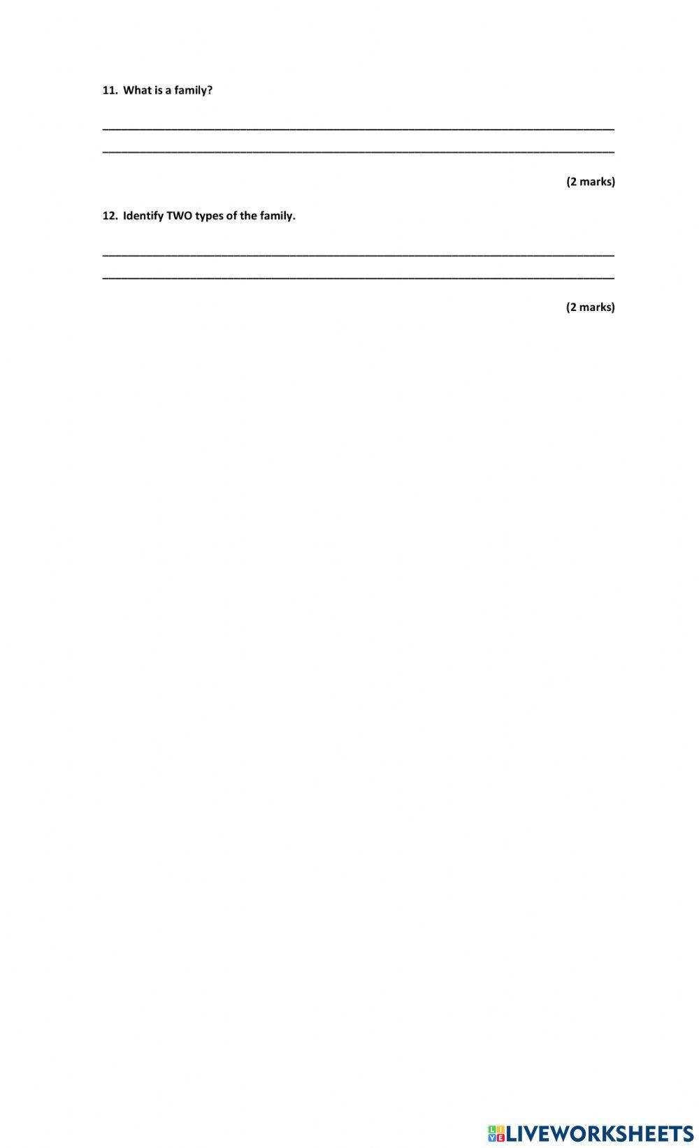 The Individual worksheet | Live Worksheets