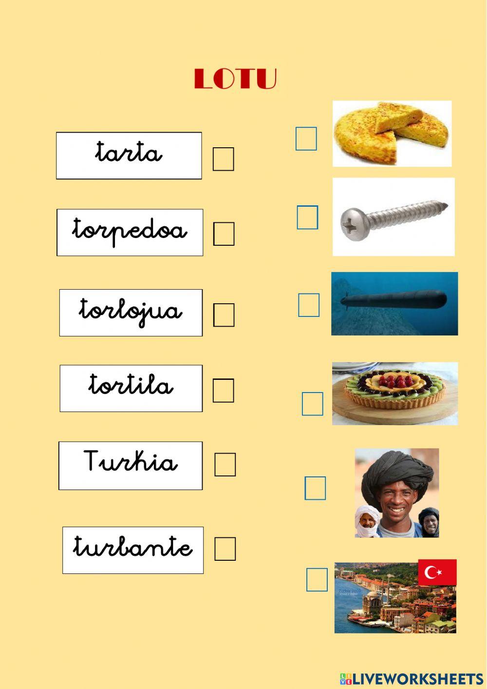 Tar. Hiztegia | Free Interactive Worksheets | 1693300