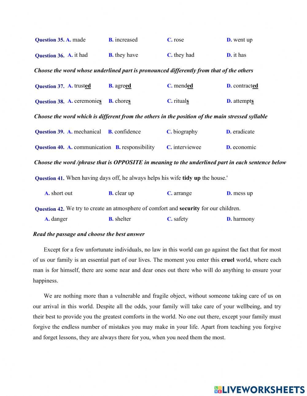 1693116 | Trial test | Vân Thùy | LiveWorksheets