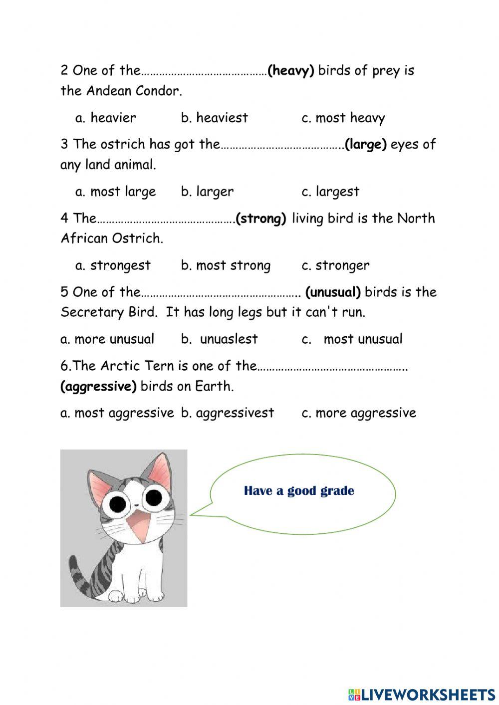 comparison test m.1 online exercise for | Live Worksheets