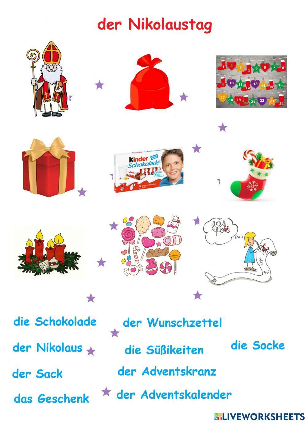 nikolaustag in deutschland arbeitsblatt