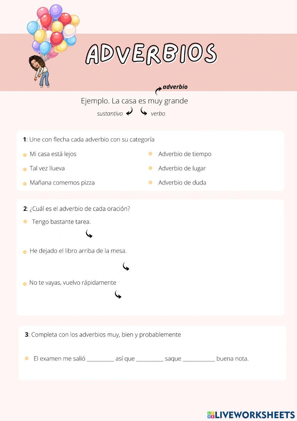 Adverbios online exercise for 6º | Live Worksheets