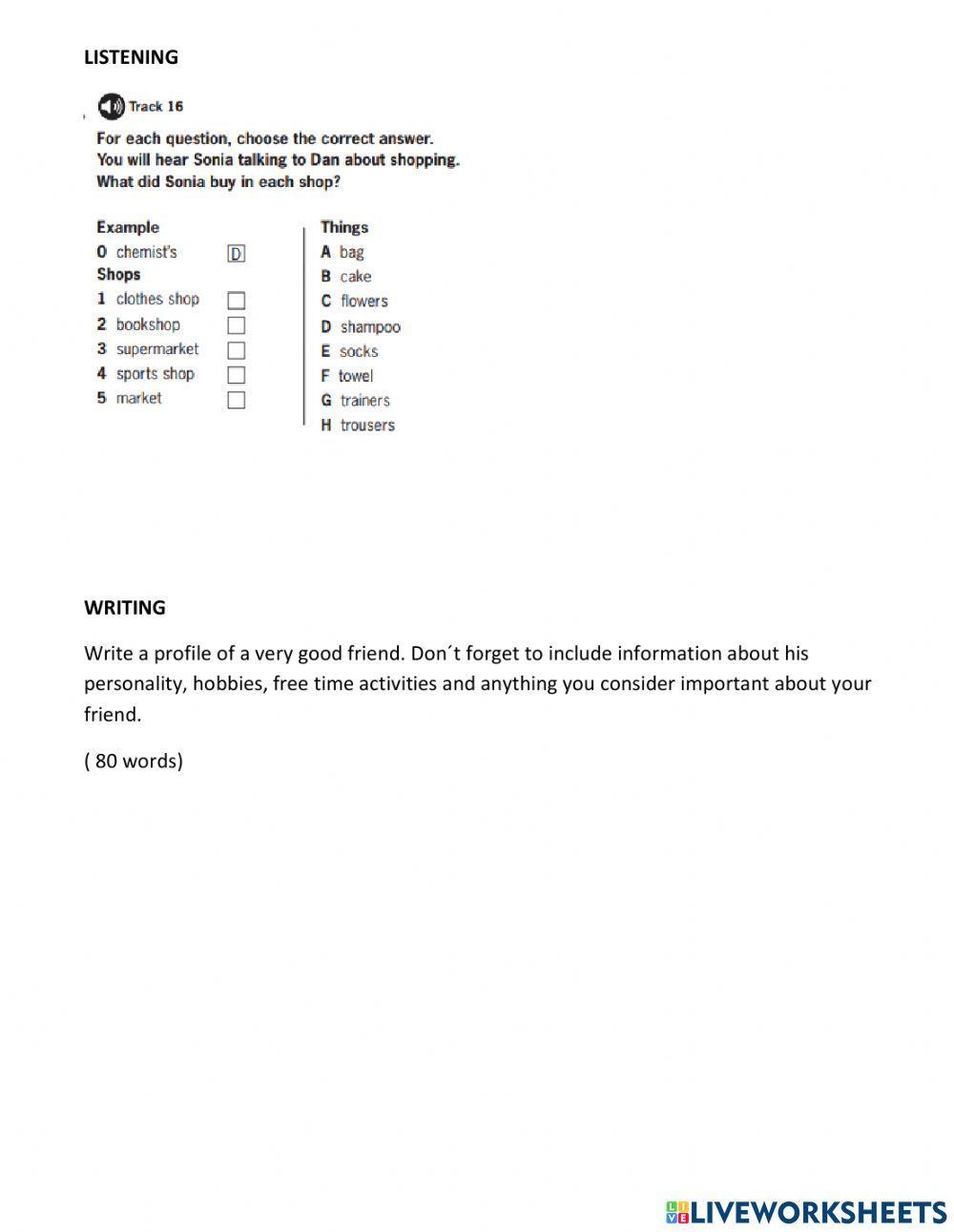 level 3 final t… | Free Interactive Worksheets | 7086051