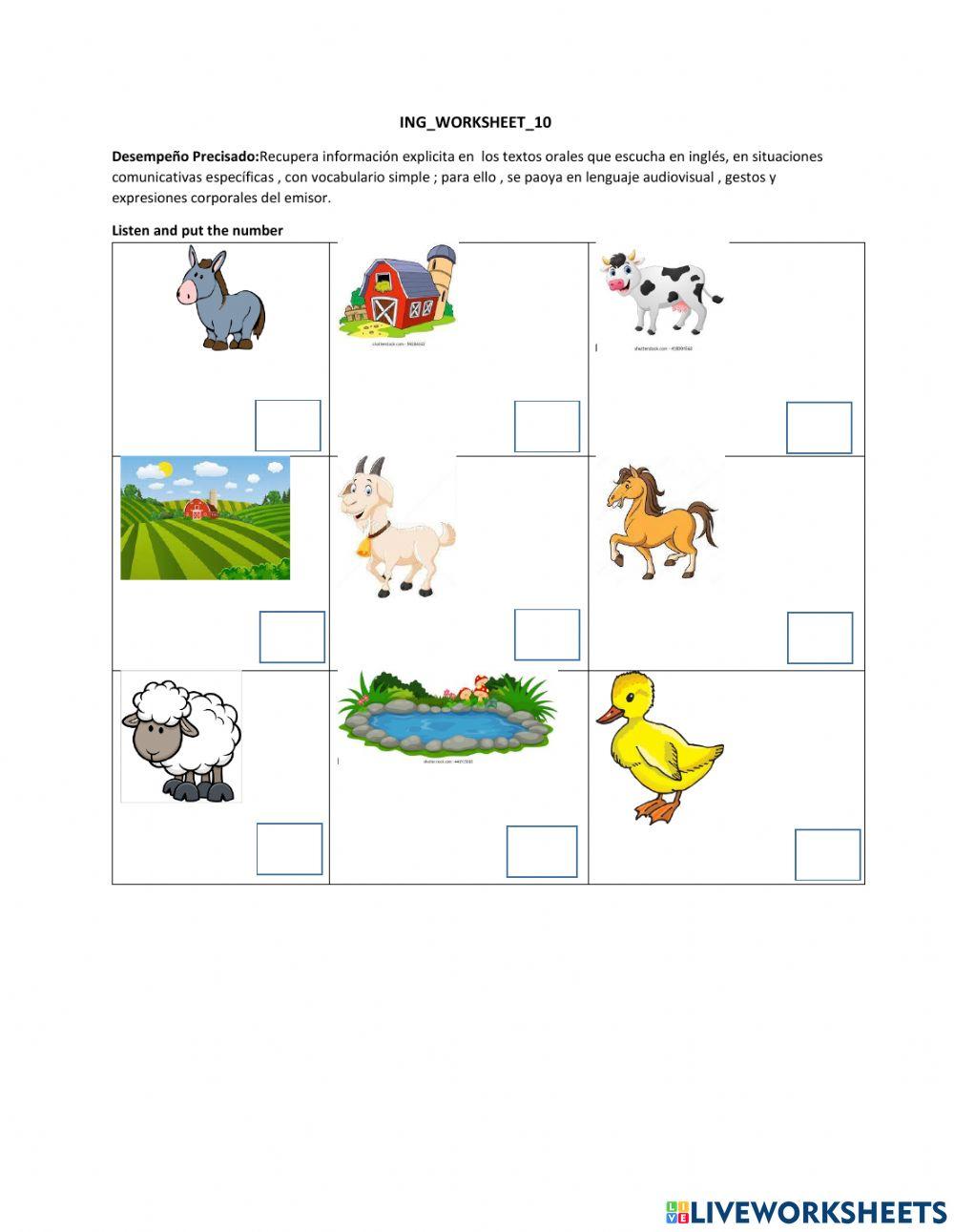 The farm free online activity | Live Worksheets