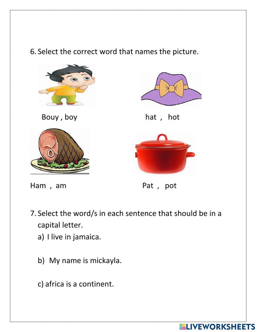 Term 1 Language Arts 2021 online exercise for | Live Worksheets